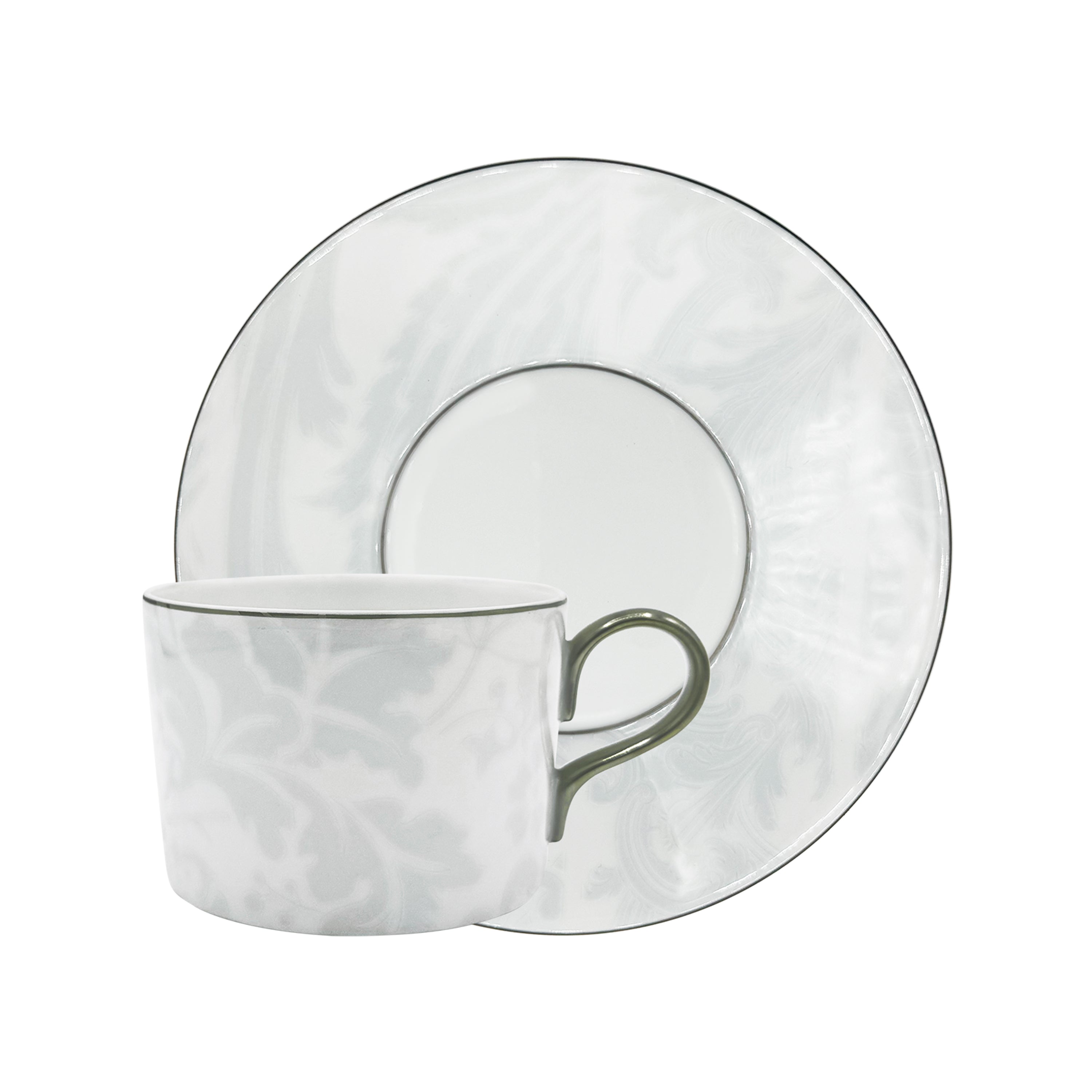 INDIAN Blue Pearl Platinum Net - Breakfast Cup & Saucer – J.L Coquet ...